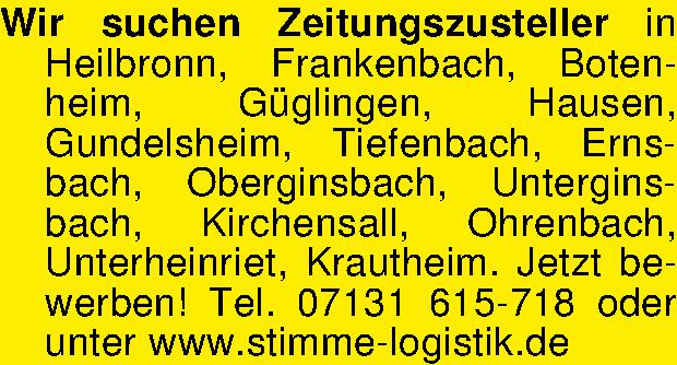 Stellenangebote - Wir suchen Zeitungszusteller in Heilbronn ...